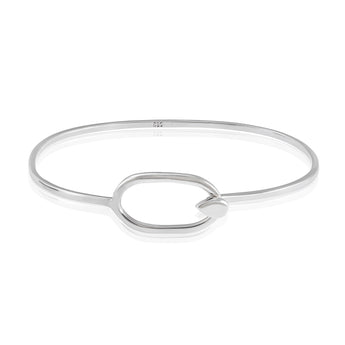 Sterling Silver Flexible Loop Catch Bangle Bracelet – Klaebu